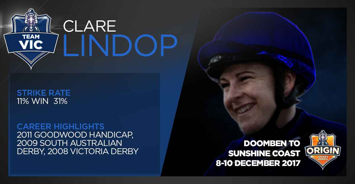 Lindop wearing Big V for Origin series